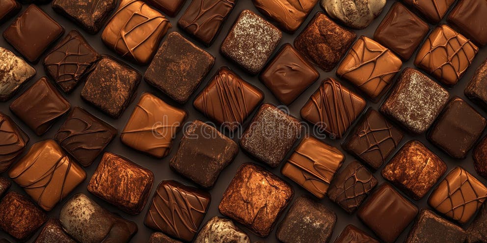 Assorted Dark Chocolates with Rich Textures, Decadent Mix of Dark ...