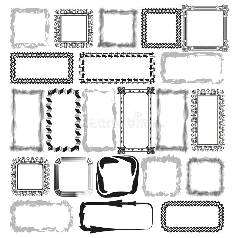 Assorted Decorative Frames. Vector Borders Collection. Ornate and ...