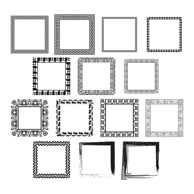 Assorted Decorative Frames Vector Set. Collection of Various Border ...