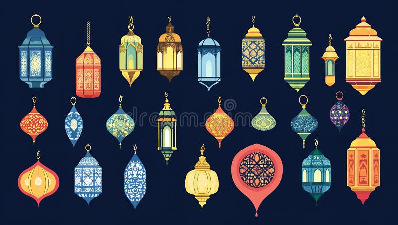 Assorted Decorative Hanging Lanterns in Various Shapes Colors and ...
