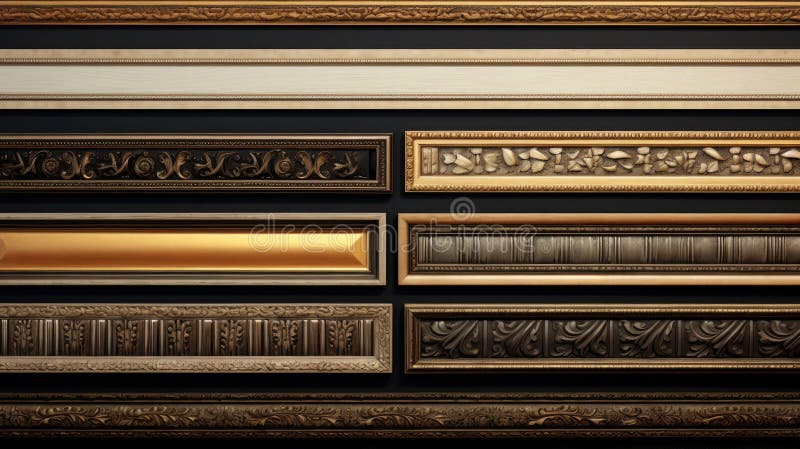 Assorted Decorative Molding Types for Interior Design Projects Stock ...