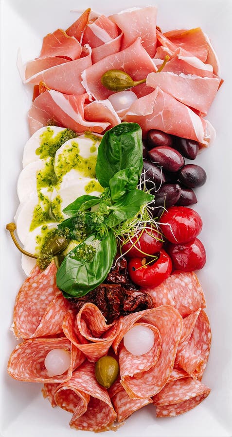 Assorted Deli Meats and Cheeses Platter Stock Image - Image of food ...