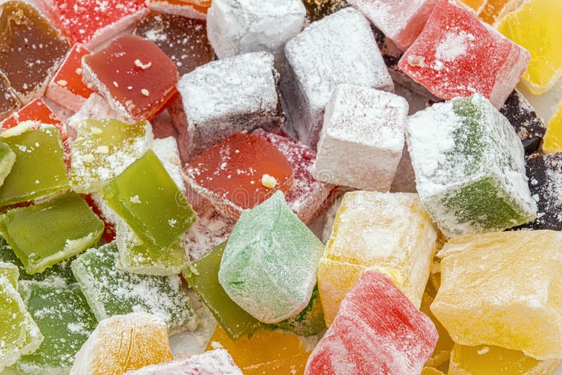 Turkish Delights on a Golden Plate Stock Image - Image of closeup ...