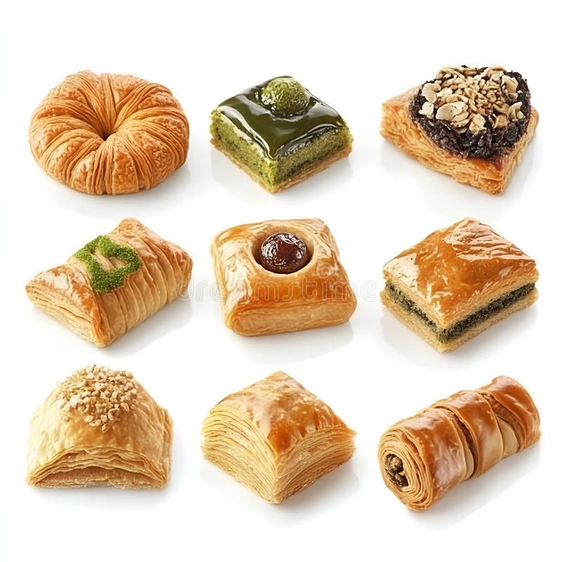 Assorted Delicious Mini Pastries and Croissant Gourmet Bakery Selection ...