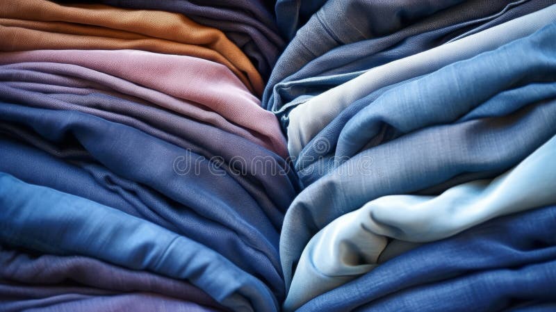 Assorted Denim Pile, Multiple Shades Stock Illustration - Illustration ...