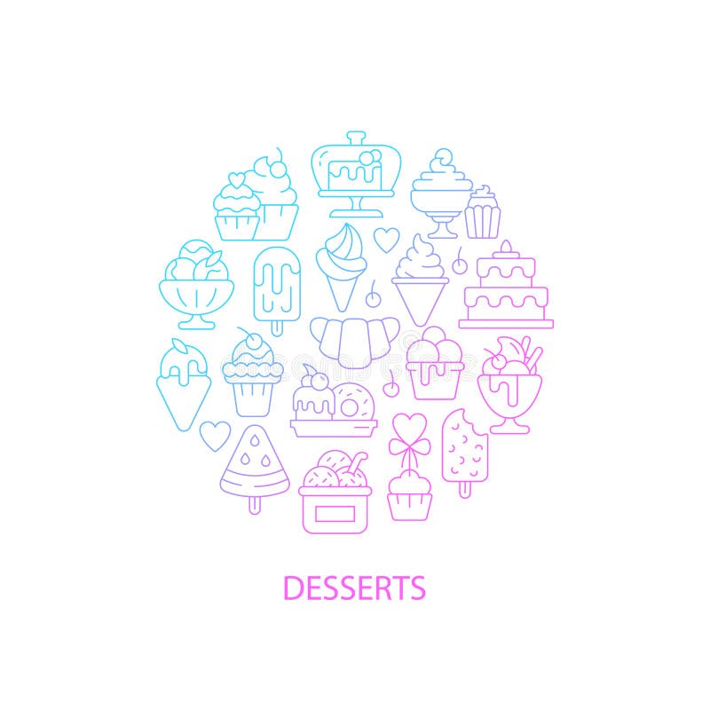 Abstract desserts or cakes stock illustration. Illustration of ...