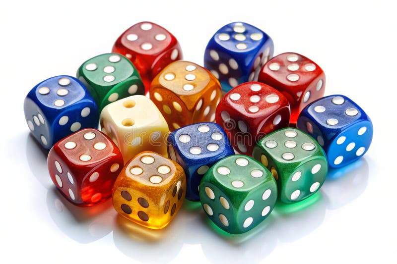 Assorted Dice in Various Angles, Isolated on White Surface Stock ...