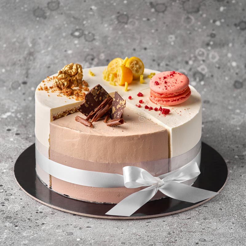 Assorted Different Cakes with Cream. Tasting Set Stock Image - Image of ...