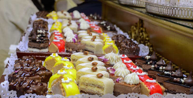 Assorted Different Mini Cakes with Cream, Stock Image - Image of ...