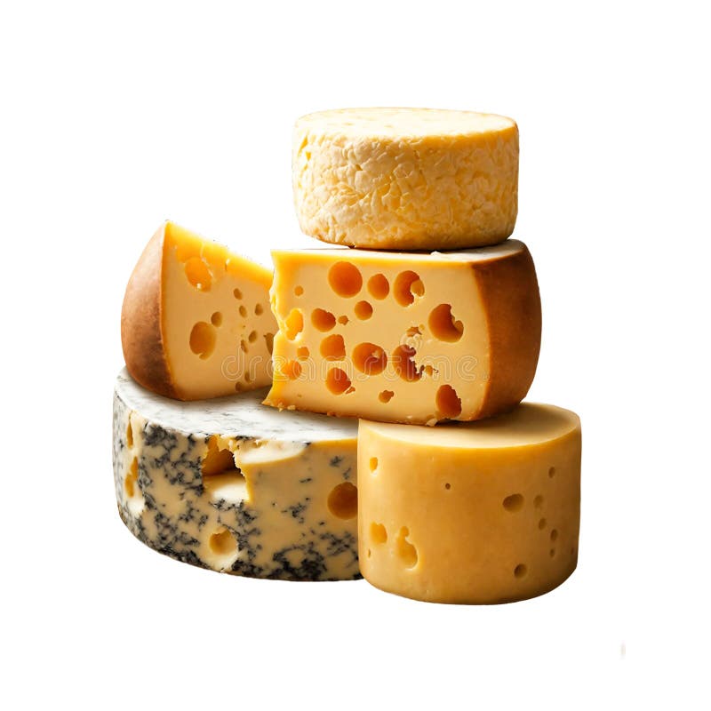 Assorted Different Types of Cheese on PNG Background. Generative AI ...