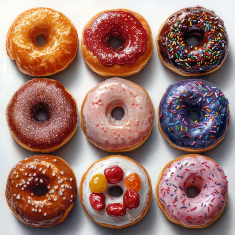 Assorted Donuts in Box. Delicious Sweet Donuts Stock Photo - Image of ...