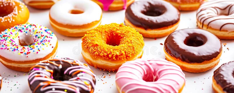 Assorted Donuts in a Box stock illustration. Illustration of selection ...