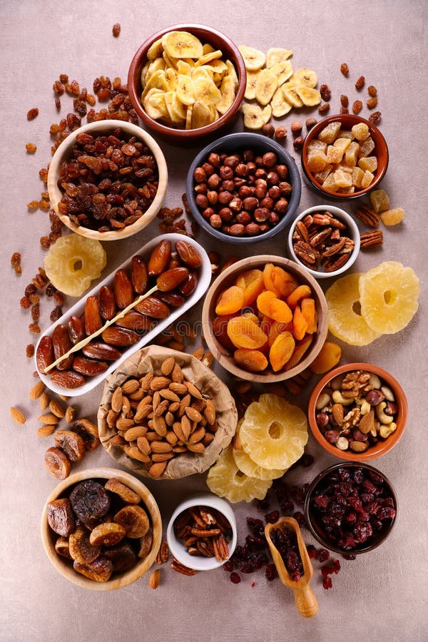 Assorted of dried fruits stock image. Image of diet - 216842049