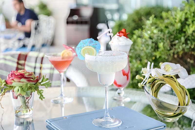 Assorted Drinks on a Table for Refreshment Stock Photo - Image of ...