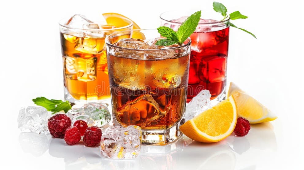 Assorted Drinks in Various Glasses Stock Image - Image of assortment ...