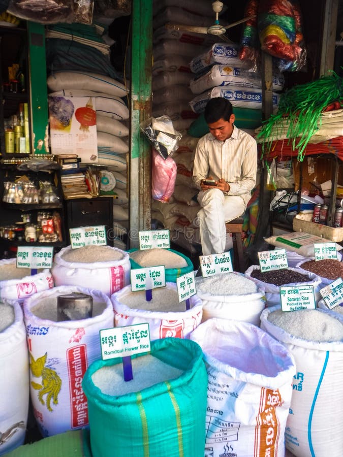 Assorted Dry Uncooked Rice Stall Editorial Photography - Image of long ...