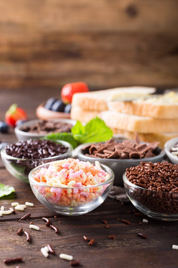 Assorted Dutch Hagelslag, Sprinkles. Stock Image - Image of lunch ...