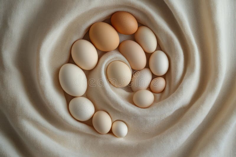 Assorted Eggs in Artistic Arrangement Stock Illustration - Illustration ...