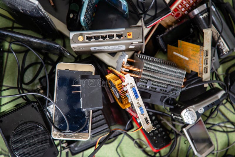 Assorted Electronic Products E-waste Stock Image - Image of pollution ...