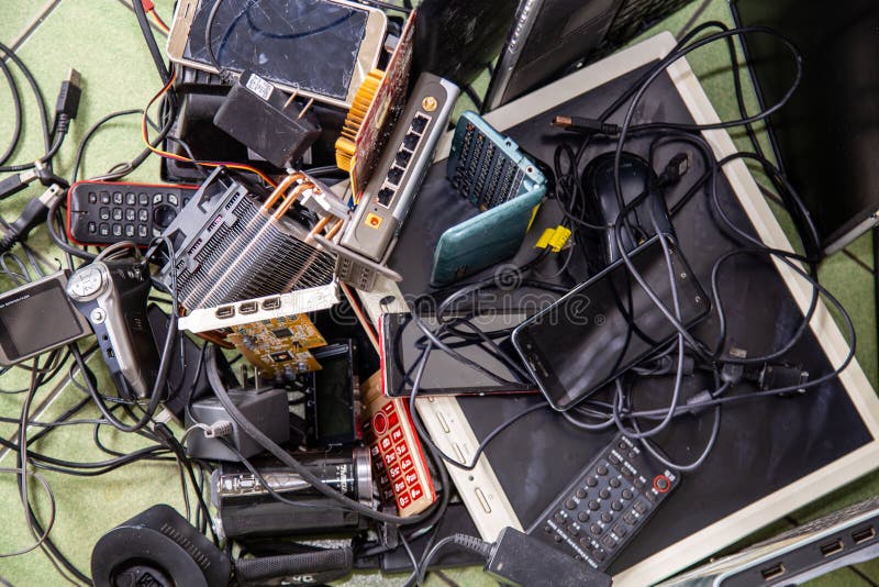 Assorted Electronic Products E-waste Stock Image - Image of pollution ...