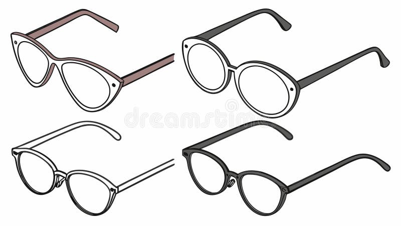 Assorted Eyewear Frames for Vision and Style Designs, Vector Design Generative AI Stock ...