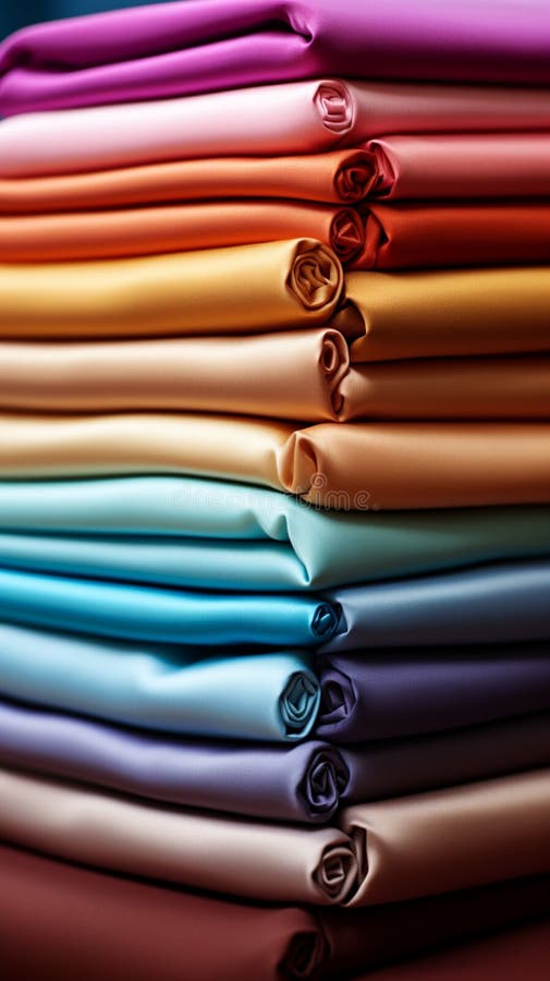 Assorted Fabric Color Samples Set Against a Vivid Background Stock ...