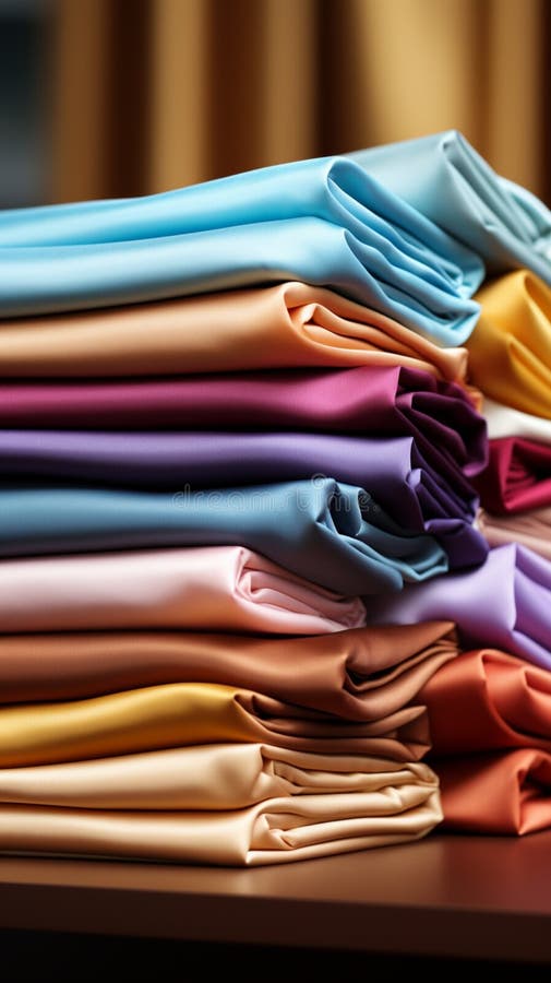 Assorted Fabric Color Samples Set Against a Vivid Background Stock ...