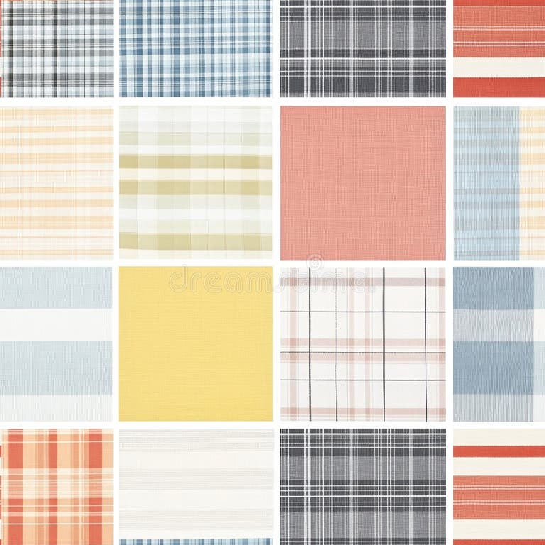 Assorted Fabric Patterns Collection - Plaid, Checkered, Striped ...