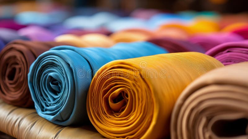 Assorted Fabric Swatches on Table Stock Photo - Image of textile, hobby ...