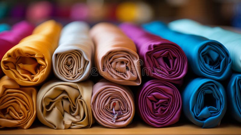 Assorted Fabric Swatches on Table Stock Image - Image of creative ...