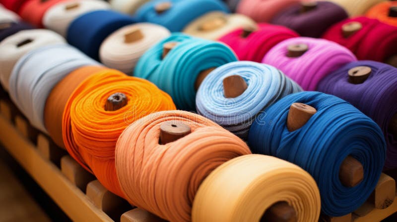 Assorted Fabric Swatches on Table Stock Photo - Image of table ...