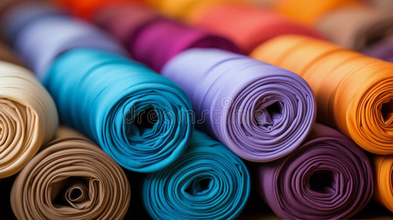 Assorted Fabric Swatches on Table Stock Photo - Image of material ...