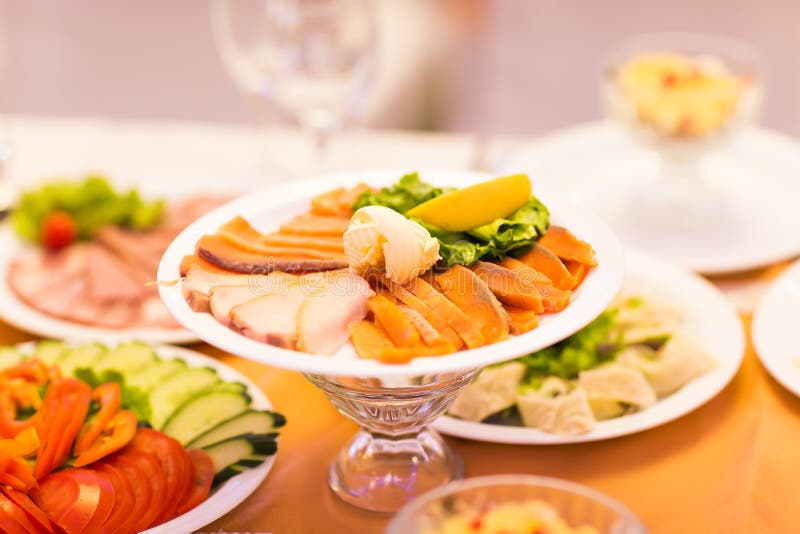 Assorted fish on a plate stock image. Image of green - 70030901