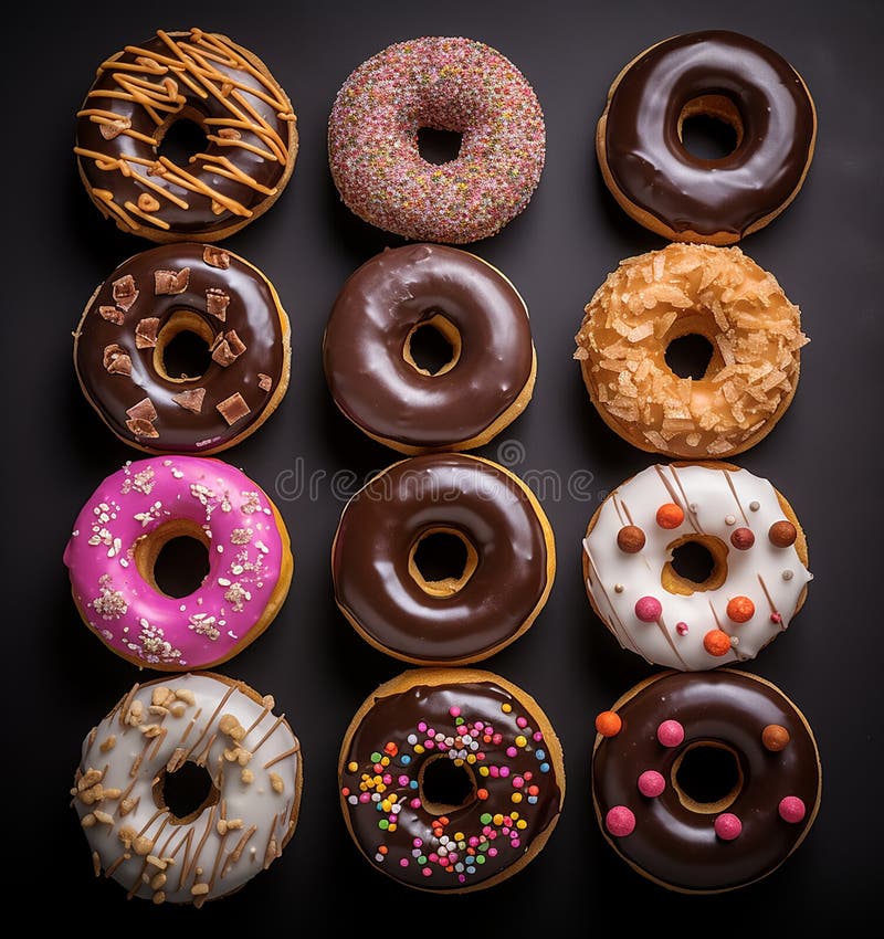 Assorted flavored donuts stock image. Image of delicious - 300712919