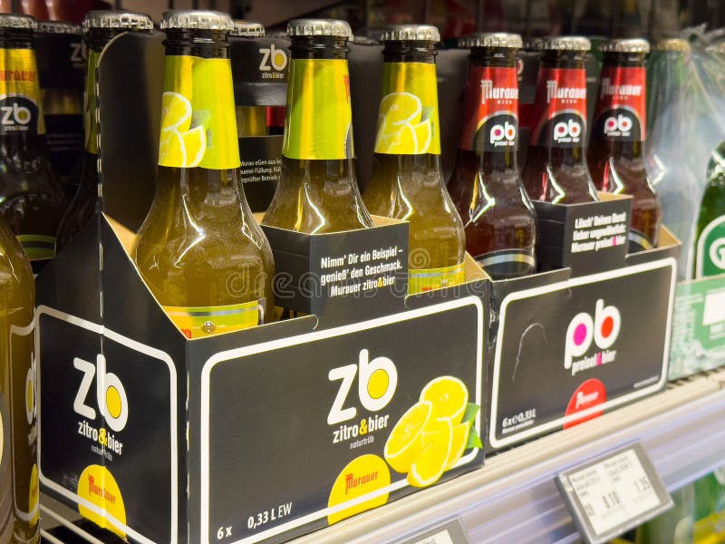 Assorted Flavored Drinks on Store Shelf in Colorful Packaging Editorial ...