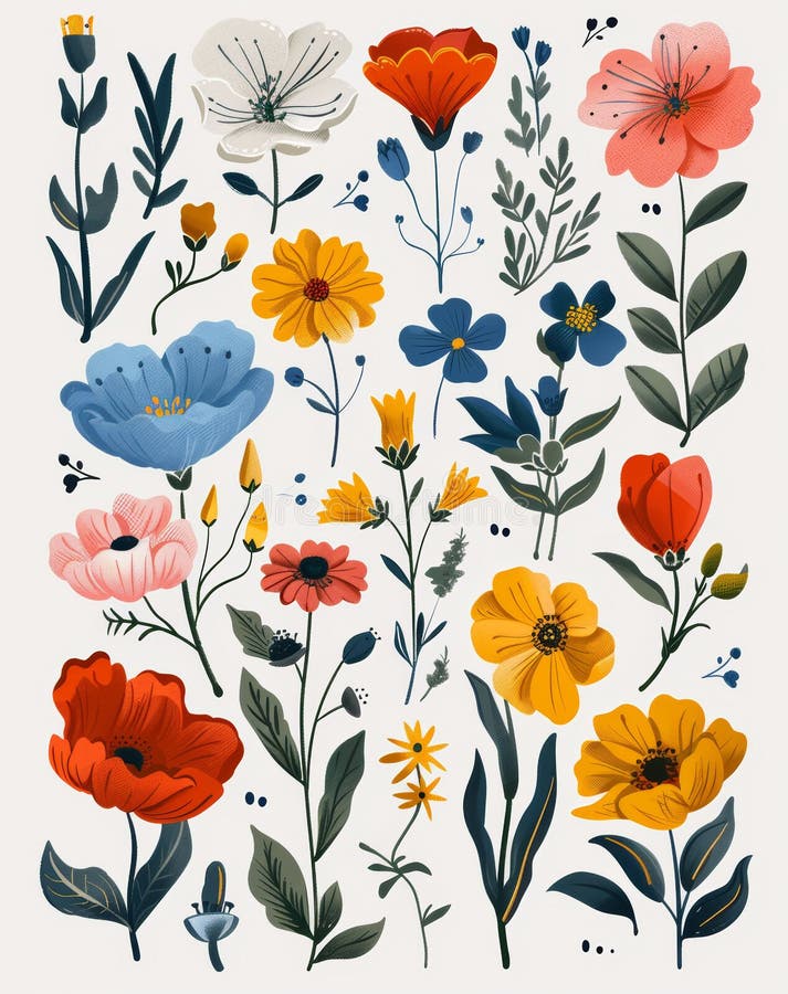 Assorted Floral Illustrations: Vintage Botanical Clipart Collection ...