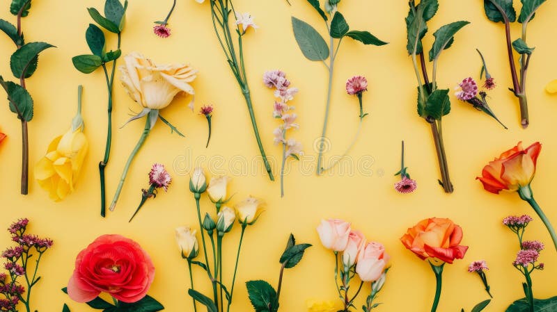 Assorted flowers stock illustration. Illustration of trend - 308069889