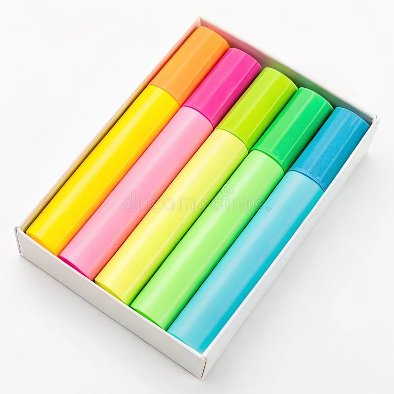 Assorted Fluorescent Highlighters Stock Illustrations – 7 Assorted ...