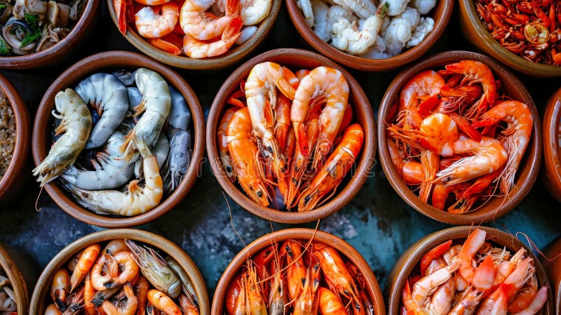 Assorted Food Bowls on Table Stock Illustration - Illustration of ...