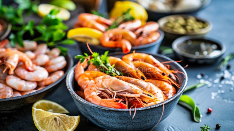 Assorted Food Bowls on Table Stock Illustration - Illustration of ...