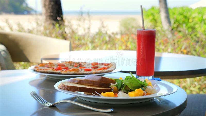Assorted Food and Drinks on a Stock Photo - Image of feast, tableware ...