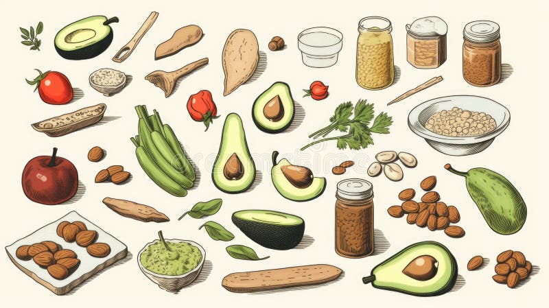 Assorted Food Items Displayed on a Table, Suitable for Food and Dining ...