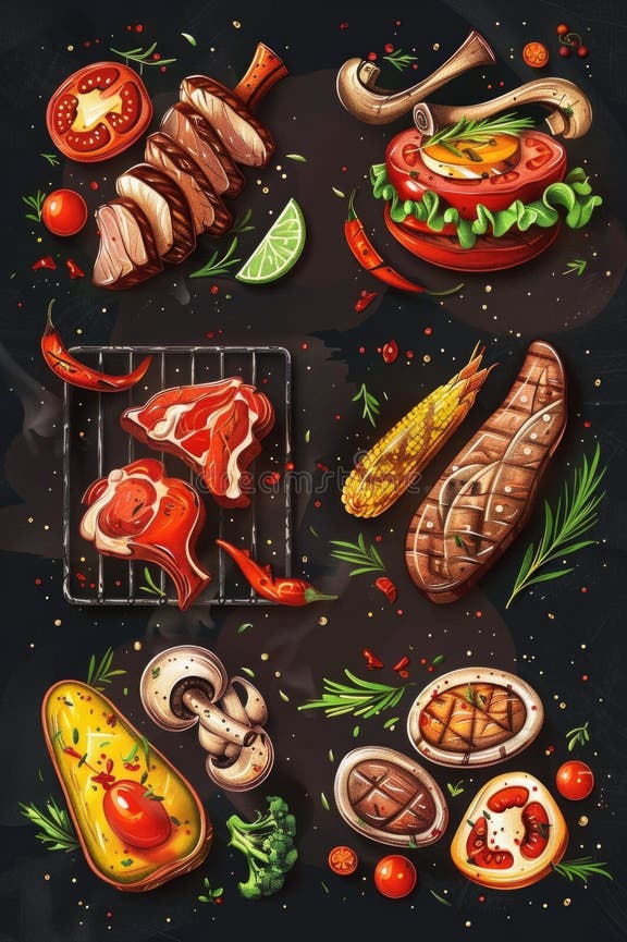 Assorted Food Items on a Table, Perfect for Food-related Projects Stock ...