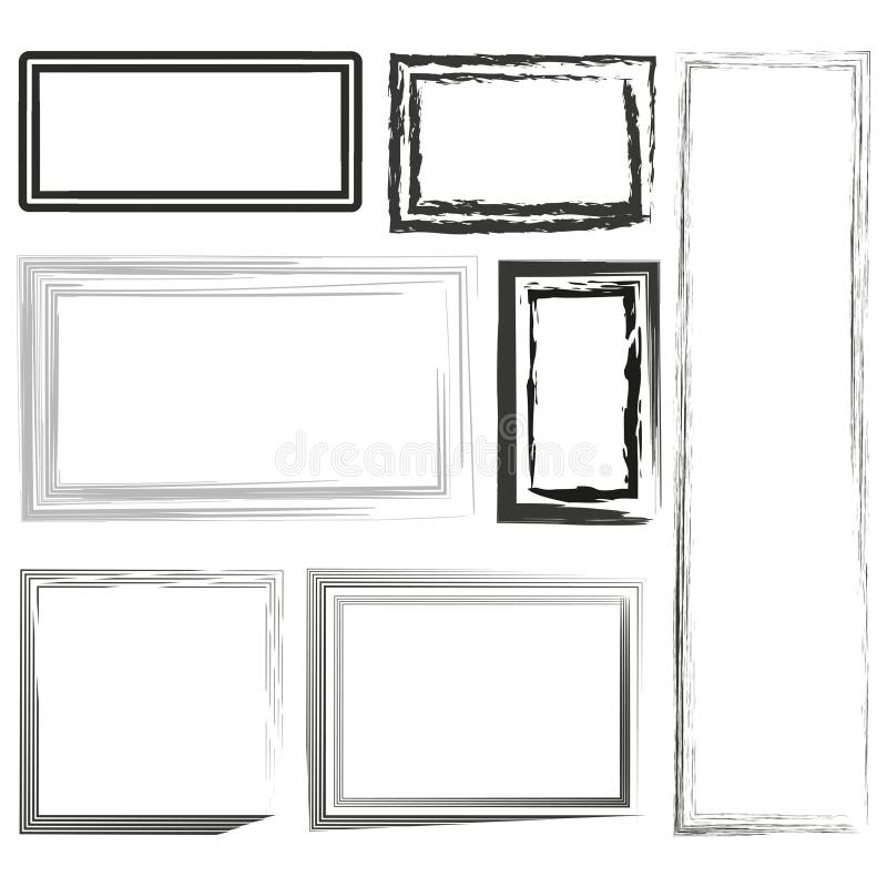 Assorted Frame Collection. Picture Borders Set. Vector Illustration ...