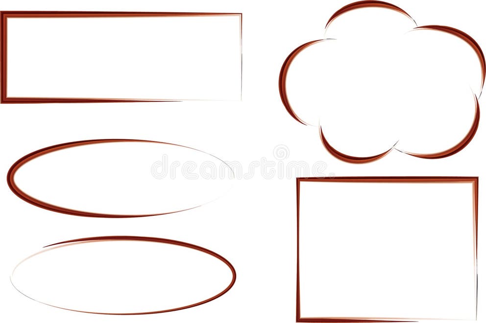 Brown Colored Different Pattern Abstract Frames Irregular Shapes Set ...