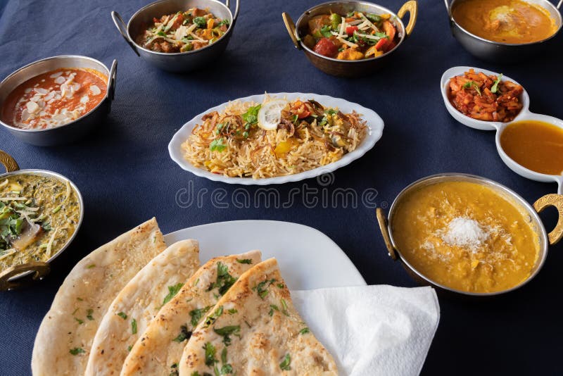 Assorted Freashly Made Indian Food Stock Photo - Image of biryani ...