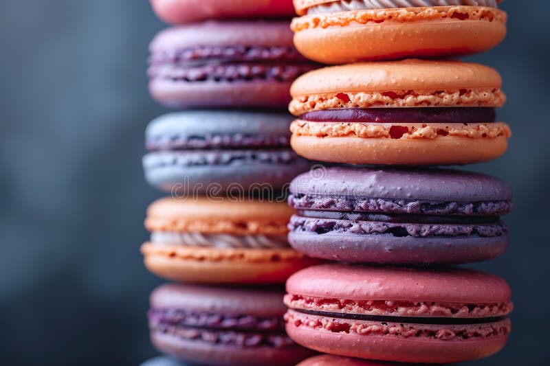 Assorted French Macarons. Generative AI Stock Illustration ...