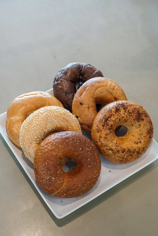 Assorted fresh bagel. stock image. Image of dessert - 234753631