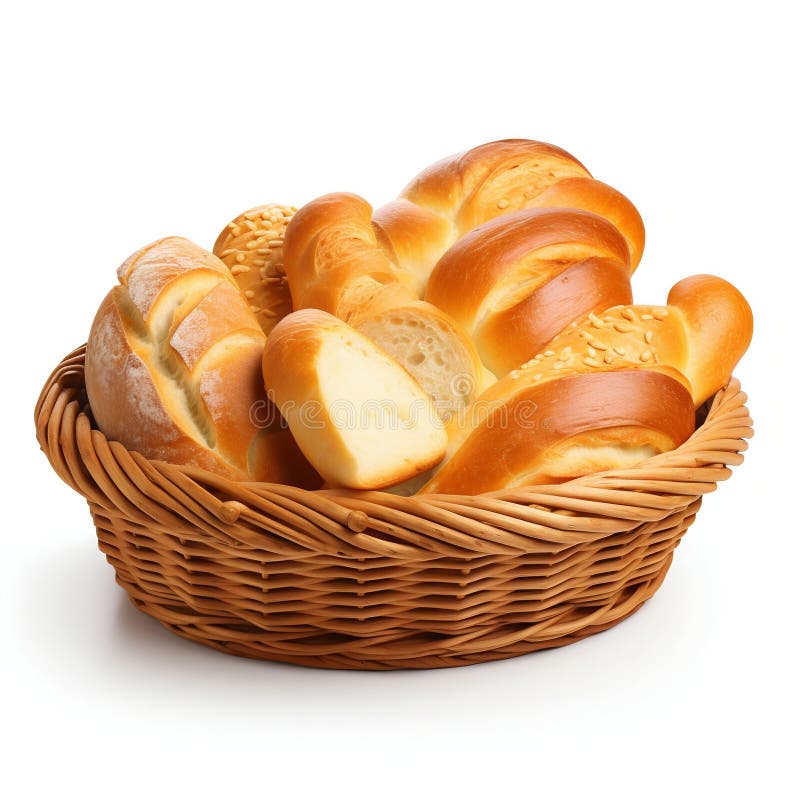 Assorted Fresh Baked Bread in a Basket. Generative Ai Stock ...