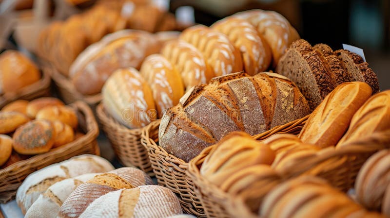 Assorted Fresh Bakery Breads Stock Photo - Image of variety, wheat ...